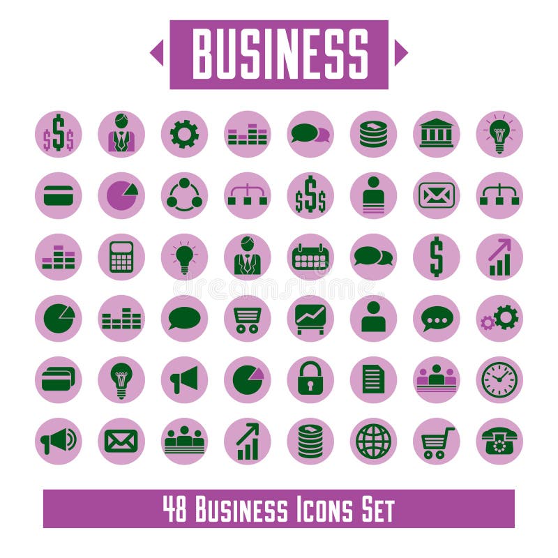 Big Vector Set of 48 Business Icons and Design Elements for Your Stock ...
