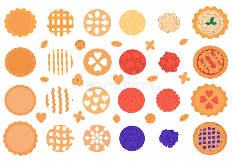 Big Vector Set of Ingredients for the Pie. Stock Illustration ...