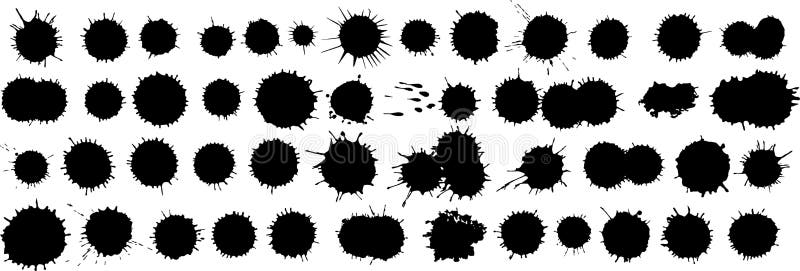 Big Vector Set Ink Blobs and Splashes Stock Vector - Illustration of ...