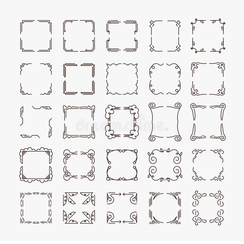 Set Floral Frames Kids Simple Stock Illustrations – 15 Set Floral Frames Kids Simple Stock ...