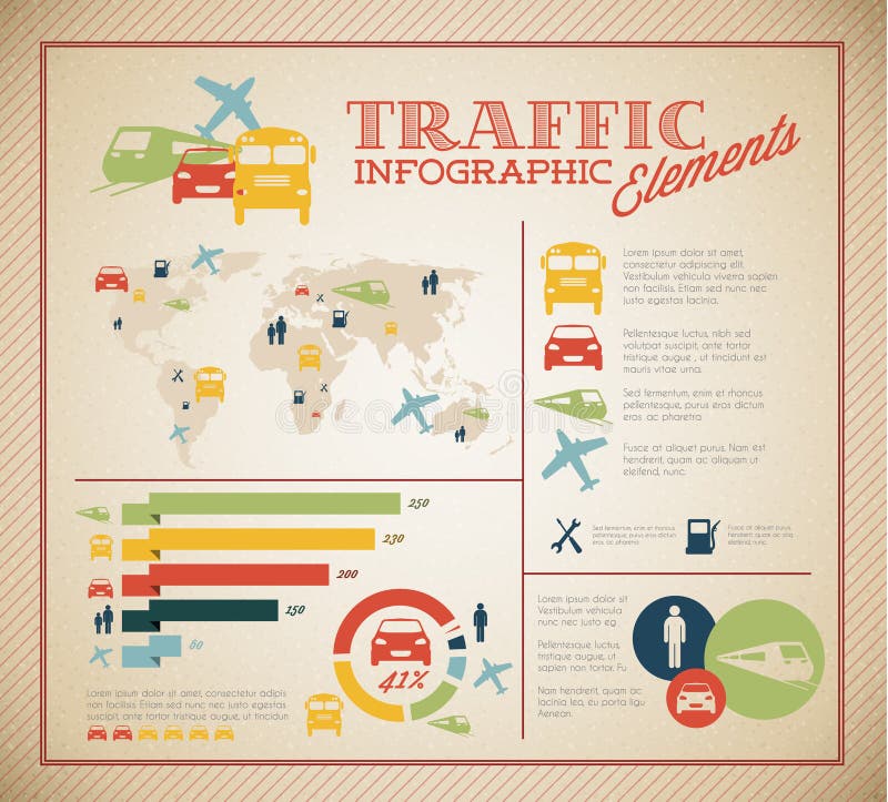 Big Vector Set of Traffic Infographic Elements Stock Vector ...