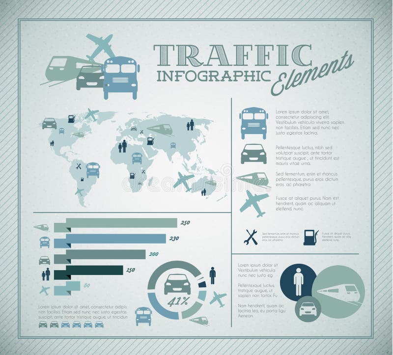 Big Vector Set of Traffic Infographic Elements Stock Vector ...