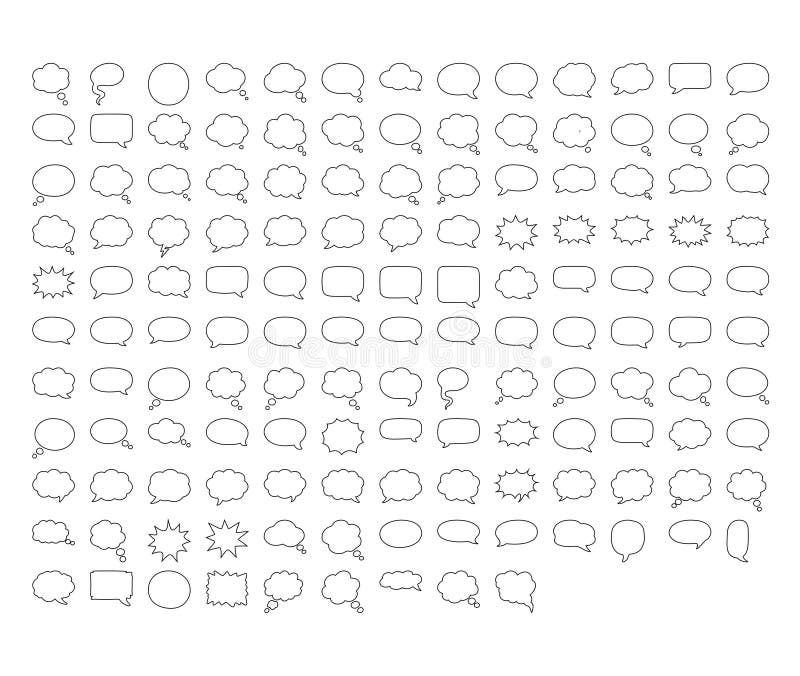 Big Vector Speech Bubble Icons Set Collection of Empty Comic Chat ...