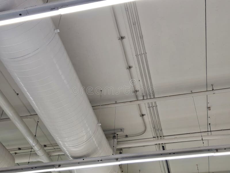 Big Ventilation Pipe in the Warehouse. Stock Image - Image of ...