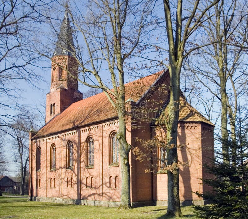 Small Gothic Church in a Polish Village Stock Photo - Image of brick ...