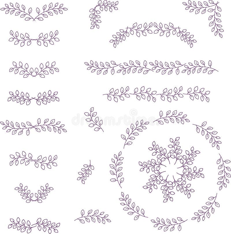 Big Vintage Set of Rustic Design Elements. Floral Vector Frames and ...