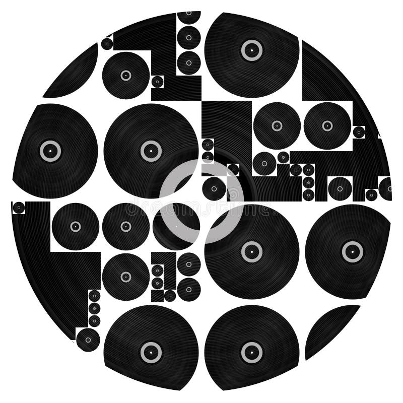 Big vinyl record collage stock illustration. Illustration of disk ...