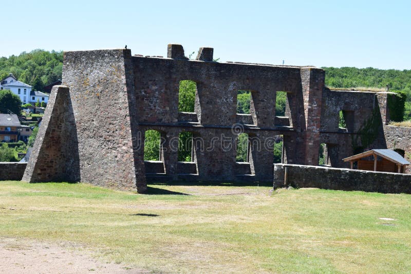 Big Wall Castle Ruin Ulmen Eifel Germany Stock Photos - Free & Royalty ...