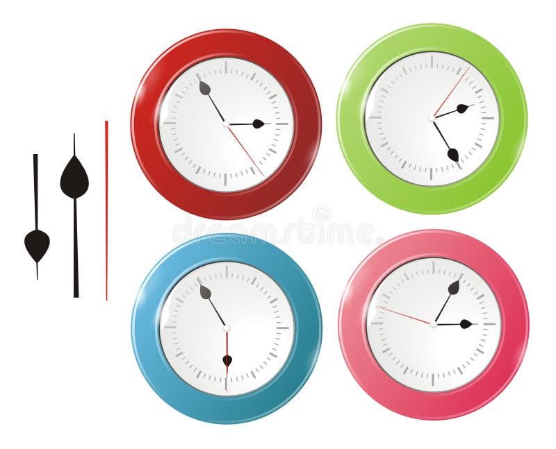 Clock Different Times Stock Illustrations – 133 Clock Different Times ...