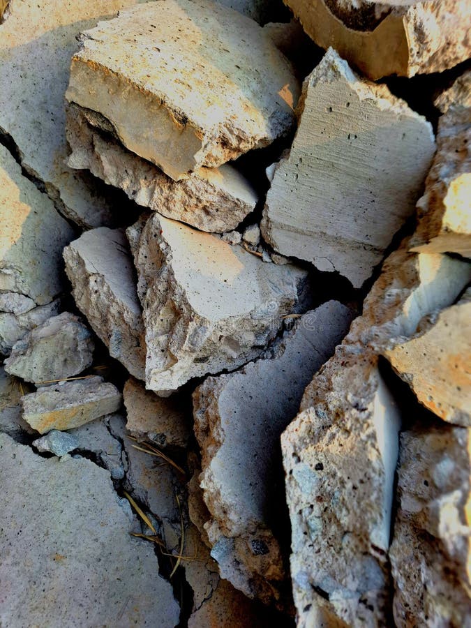 This Collapsed Wall Looks Like a Rock Stock Image - Image of break ...