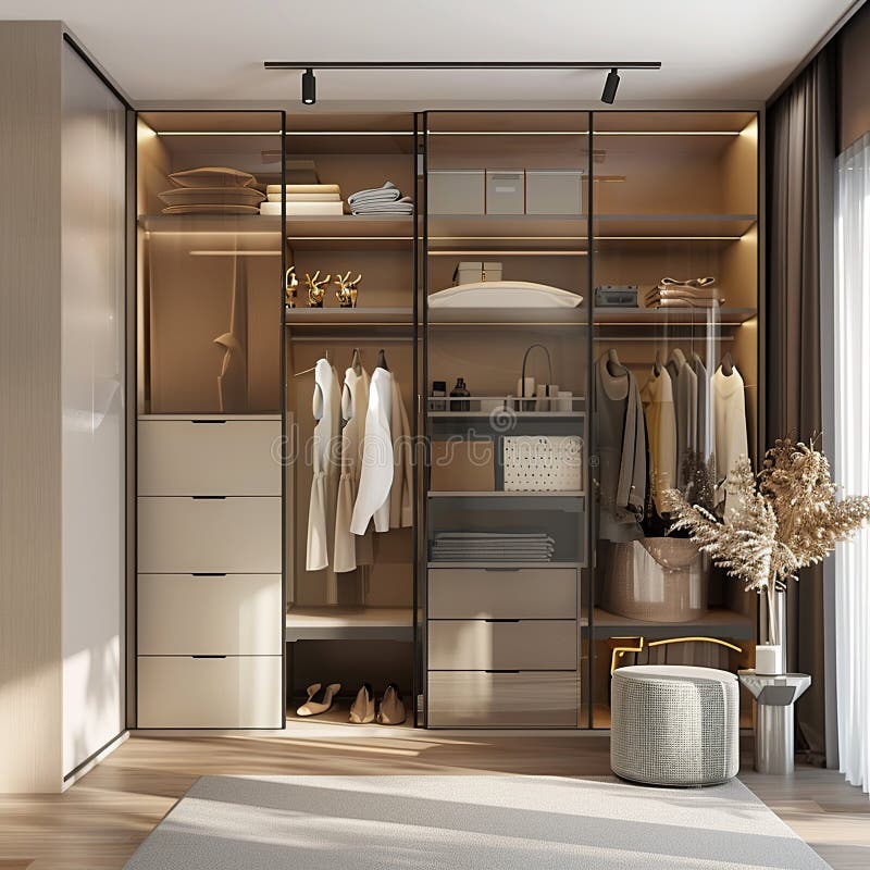 Modern Wardrobe Design for a Master Bedroom Cloakroom. Created with ...