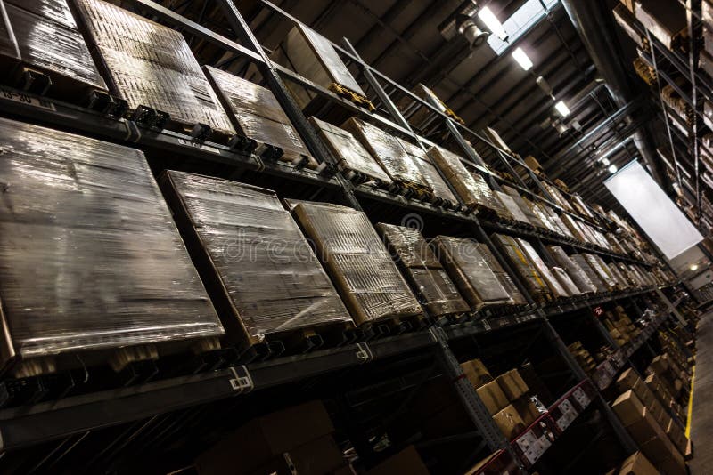 High Rise Factory Warehouse Stock Photo - Image of logistics, indoors ...