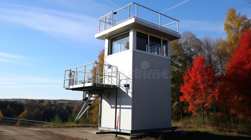 Big Watchtower on Border. Security of Prison, Military Base Stock Image ...