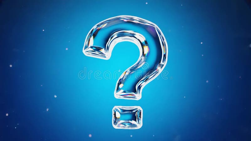 Big Water Question Mark Floating on Blue Background Stock Video - Video ...