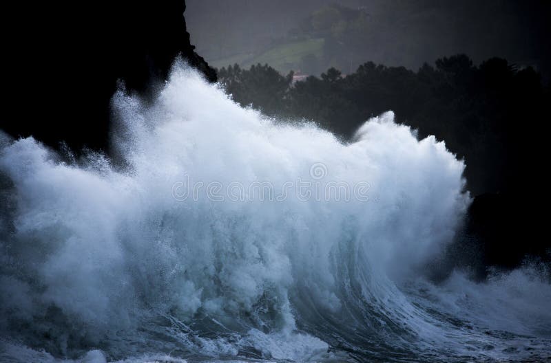Big Wave stock photo. Image of water, waterfall, coast - 206907566