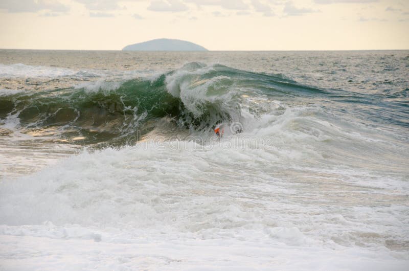 Big Wave Breaking at the Beach Stock Photo - Image of ocean, nature ...