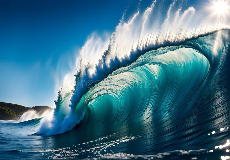 Big Wave Closeup in the Sunset Stock Photo - Image of paradise, tourism ...