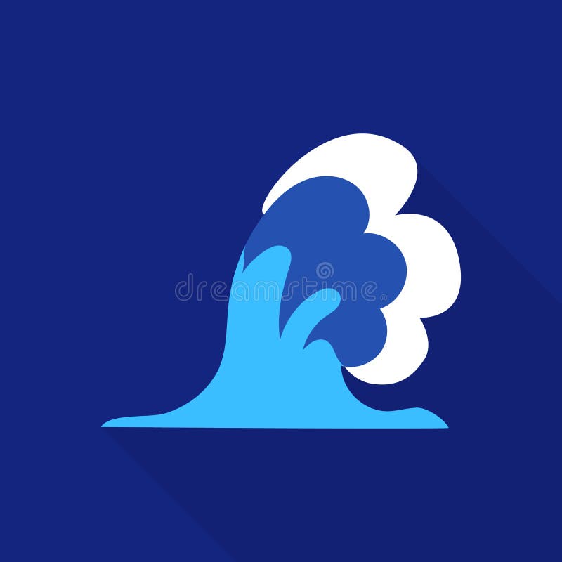 Big wave icon, flat style stock illustration. Illustration of flood ...