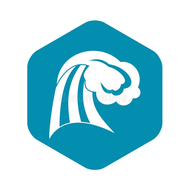 Big Wave Icon, Simple Style Stock Vector - Illustration of shape, flow ...