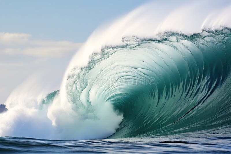 Big Wave in the Ocean Close Up. it Can Be Seen Inside the Wave. Stock ...