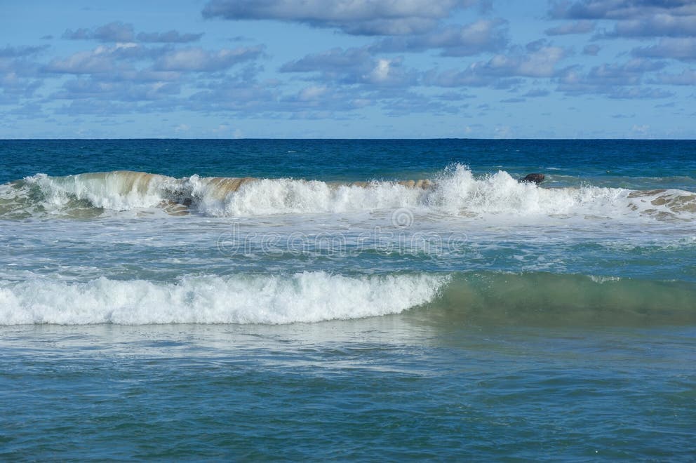 Big Wave Running To the Sand Beach Stock Image - Image of space, beach ...