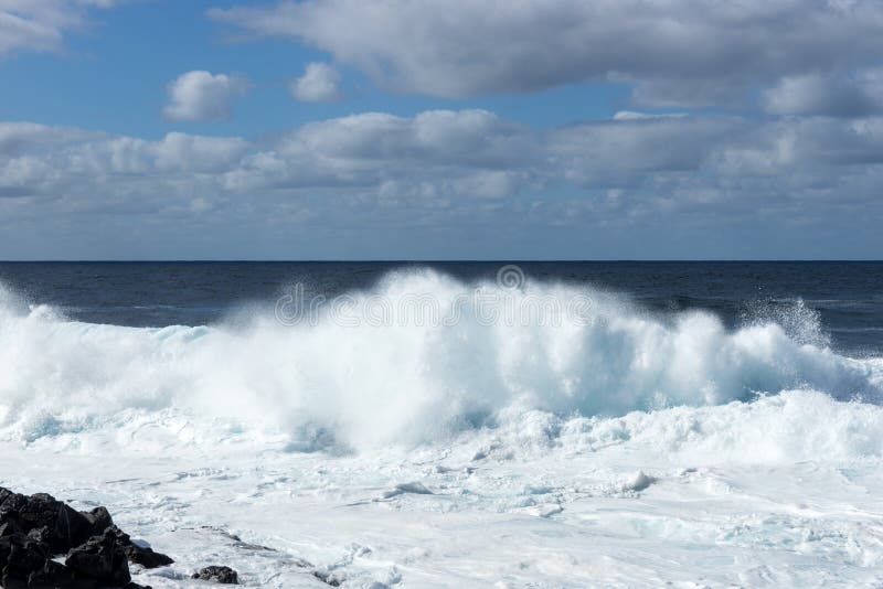 Big waves on the beach stock photo. Image of cold, closeup - 140901078
