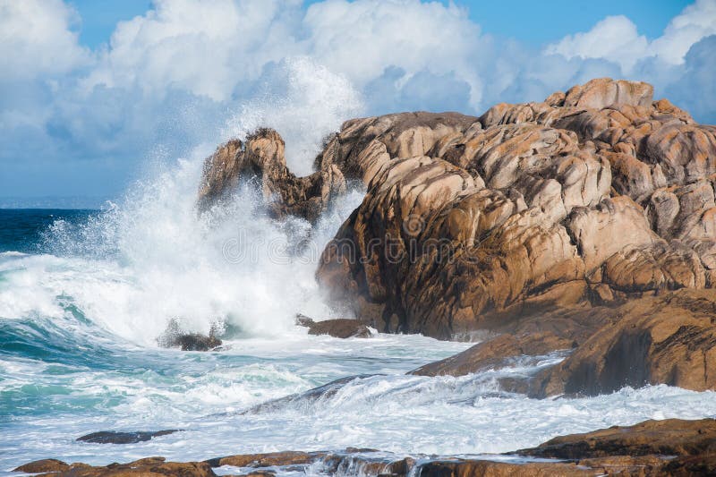 Big waves in Brittany stock photo. Image of saint, freshness - 24669964