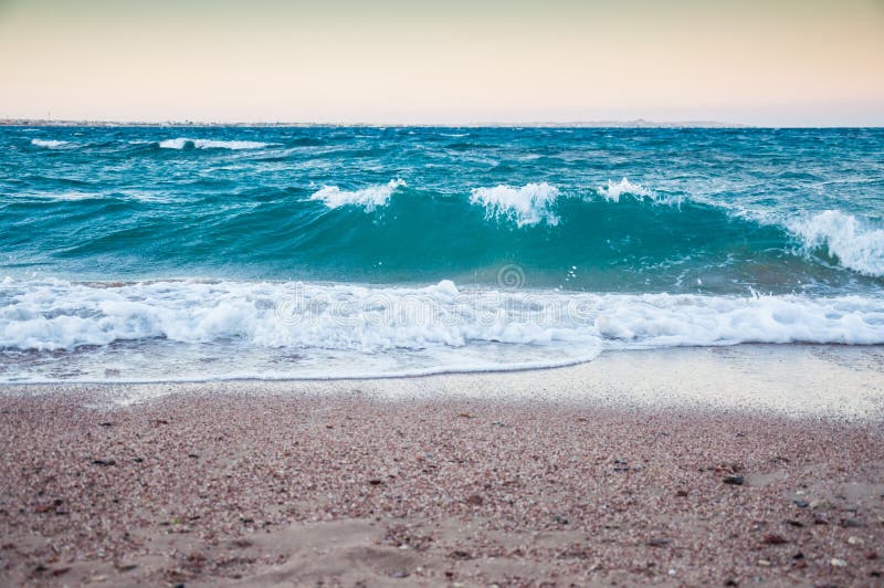 Big Waves on the Seacoast of the Red Sea. Stock Image - Image of kind ...
