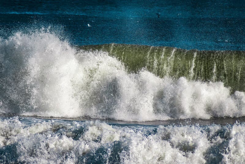 Big Waves Splashing and Hitting the Shore Stock Photo - Image of waves ...