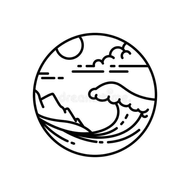 Big Waves on a Tropical Beach Stock Vector - Illustration of nature ...