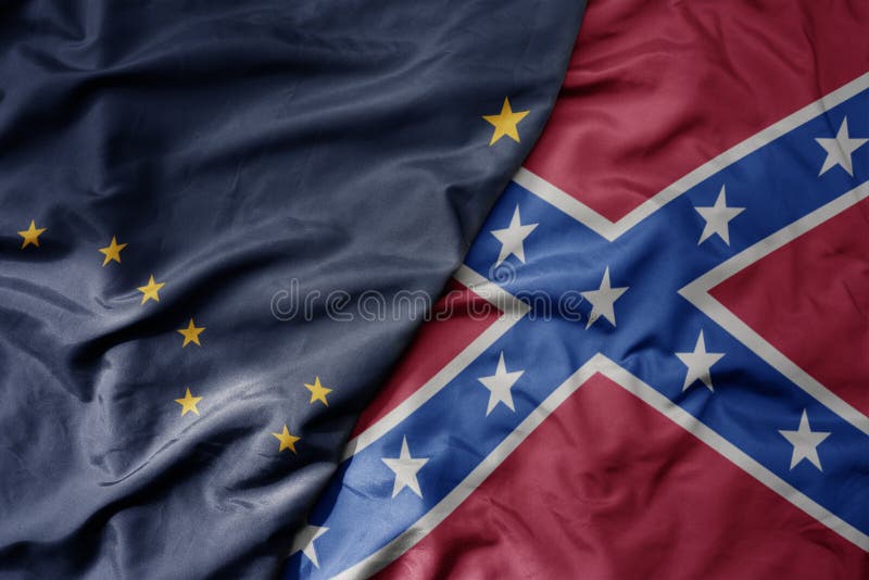 Waving Confederate Jack Flag .macro Shot. 3D Illustration Stock Photo - Image of american ...