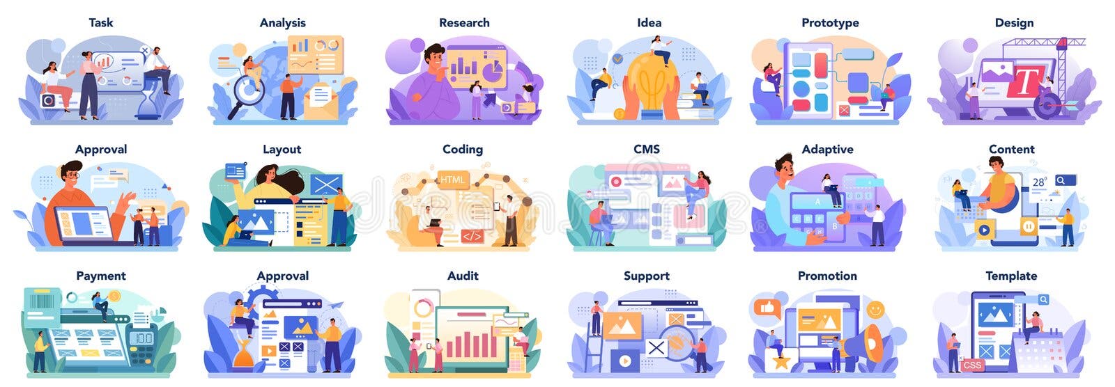 Site Development Illustration. Stock Vector - Illustration of graphic ...