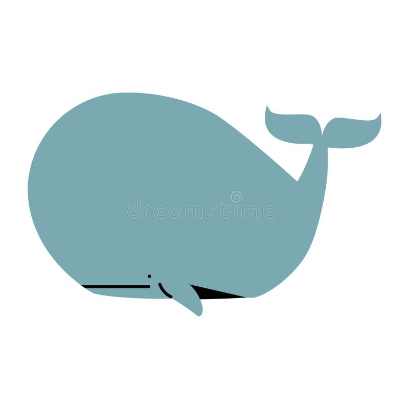 Big Whale Fish flat animal stock vector. Illustration of fauna - 258237705