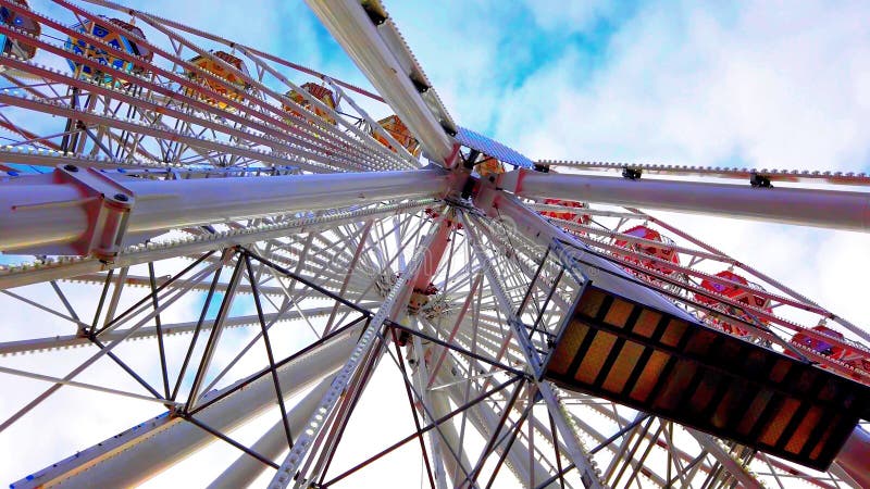 A Big Wheel from the Ground with the Sky Stock Image - Image of ...