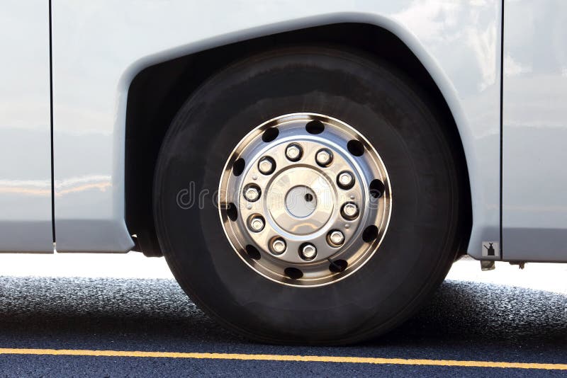 Big Wheel of a Passenger Bus Stock Image - Image of transportation ...