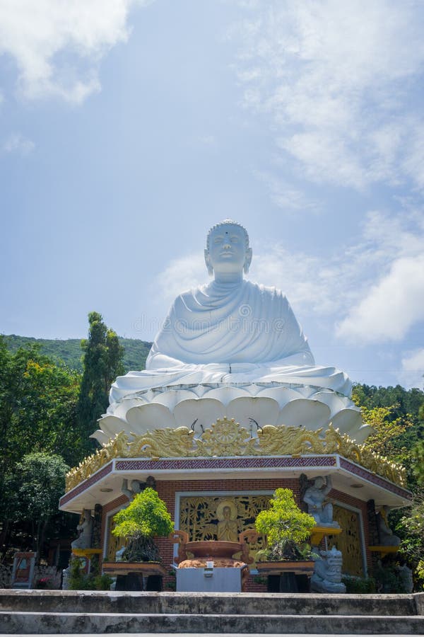 Big white buddha statue stock photo. Image of copy, large - 69054682