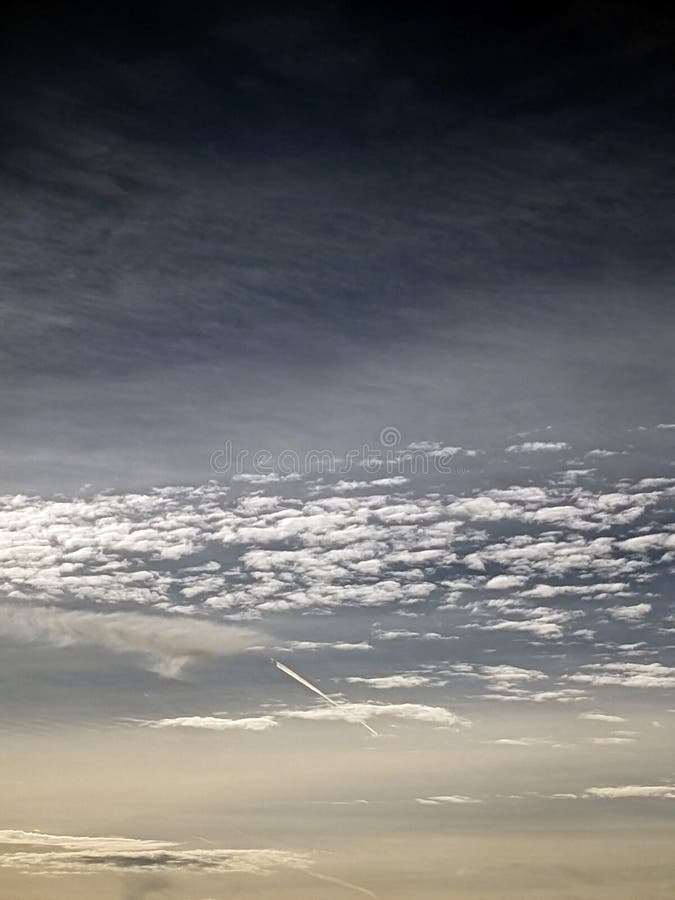Big White Fluffy Clouds on a Blue Sky with Fine Whispy Lines Stock ...