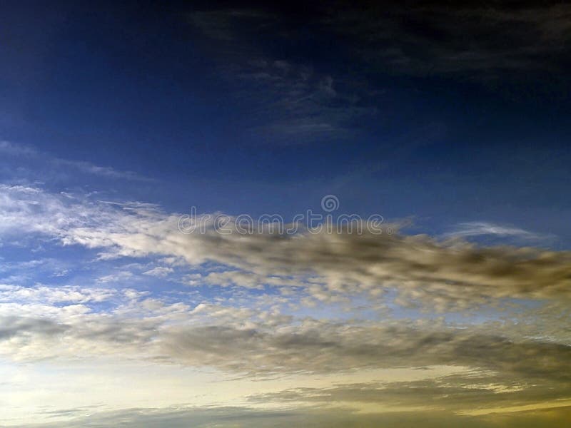Big White Fluffy Clouds on a Blue Sky with Fine Whispy Lines Stock ...