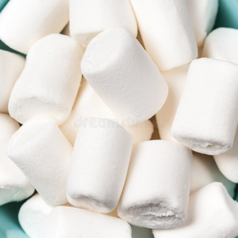 Big White Marshmallows in a White Bowl Macro Stock Photo - Image of ...