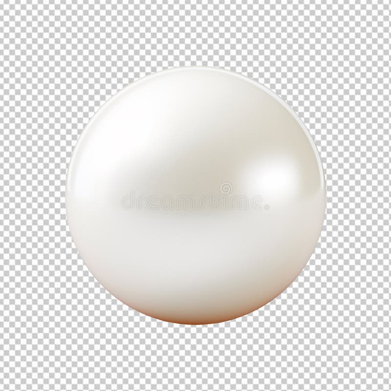 Big White Pearl Isolated on Transparent Background Stock Image ...