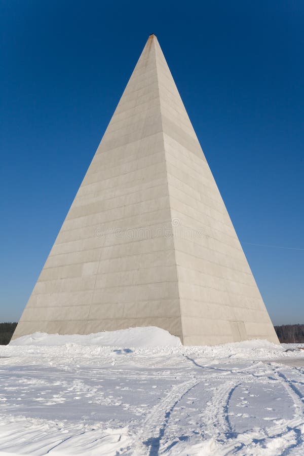Big White Pyramid on a Cold Snow Stock Photo - Image of historical ...
