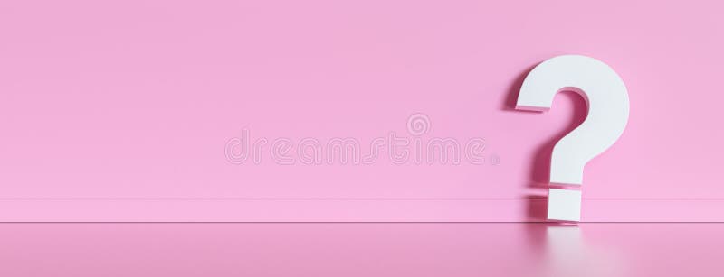 Big White Question Mark in Front of Pink Wall with Copy Space As Faq ...