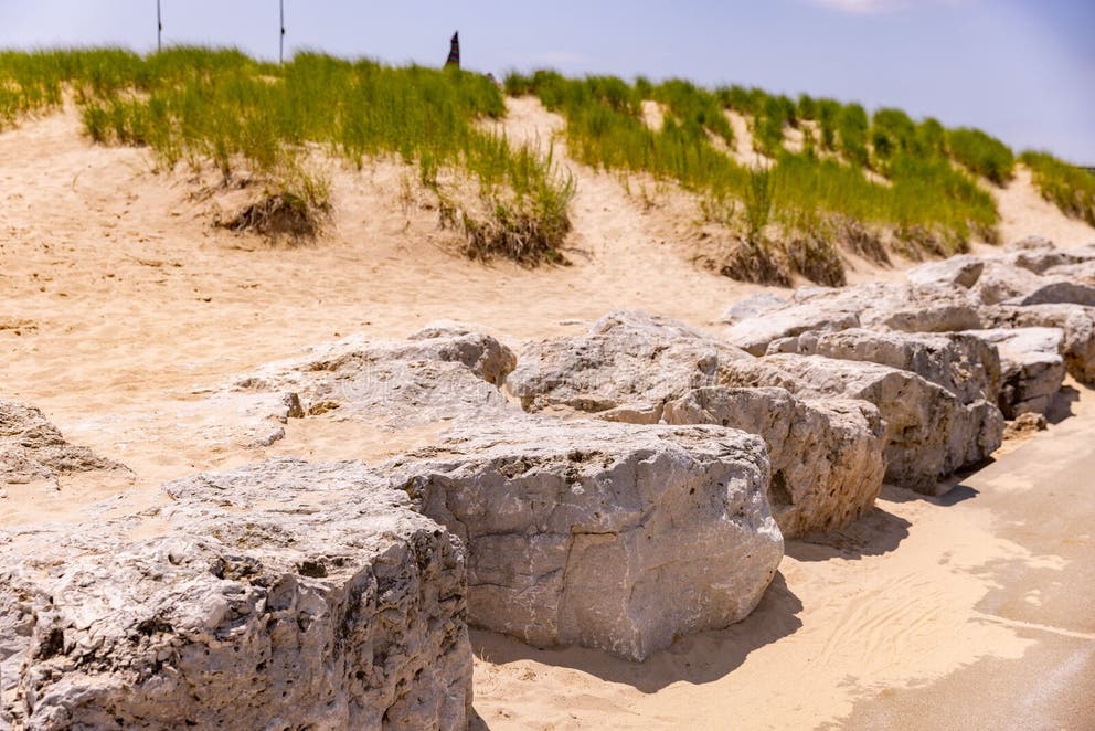 Big White Rocks on the Beach Stock Photo - Image of coastline, shore ...