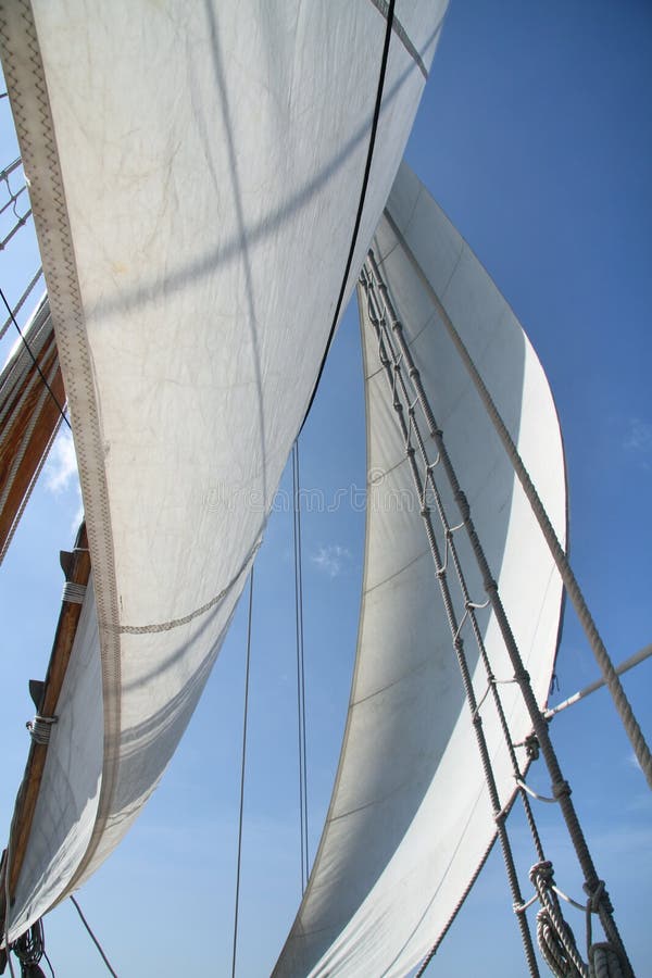 Big white sail stock image. Image of blue, rope, ship - 57607473