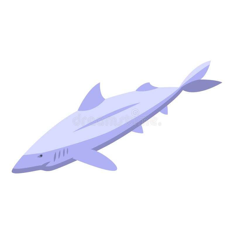 Big White Shark Swimming Underwater Isometric View Stock Vector ...