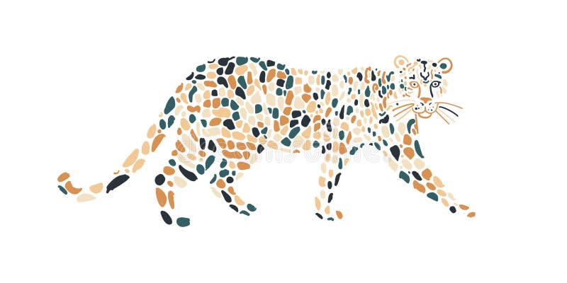 Big Wild Cat Art. Spotted Color for Your Design Stock Vector ...