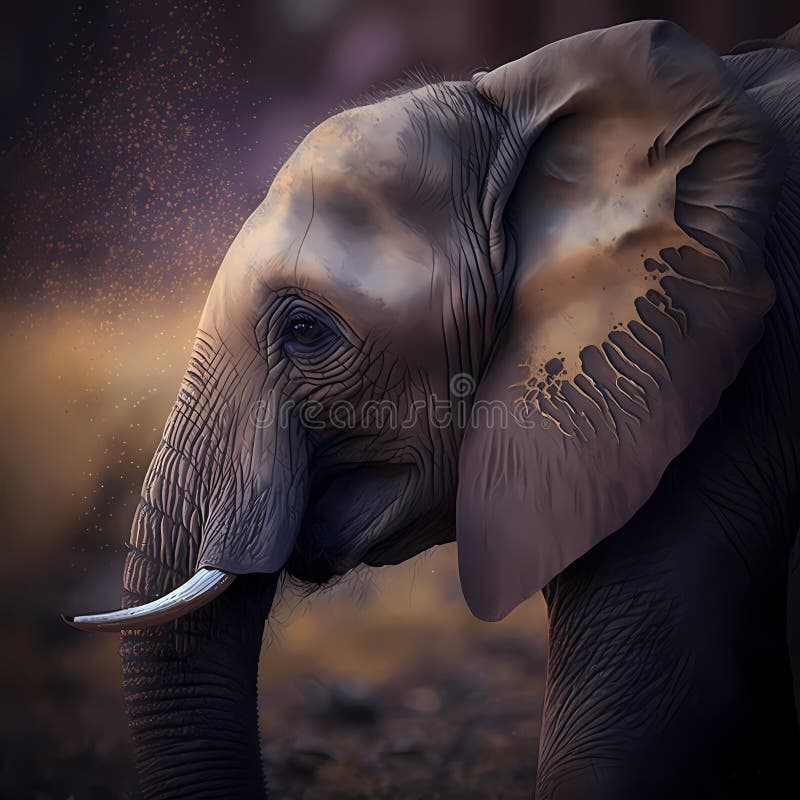 Elephant in the Meadow. Generative AI Stock Photo - Image of endangered ...