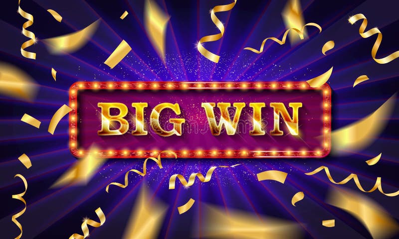 Big win banner illuminated stock vector. Illustration of jackpot ...