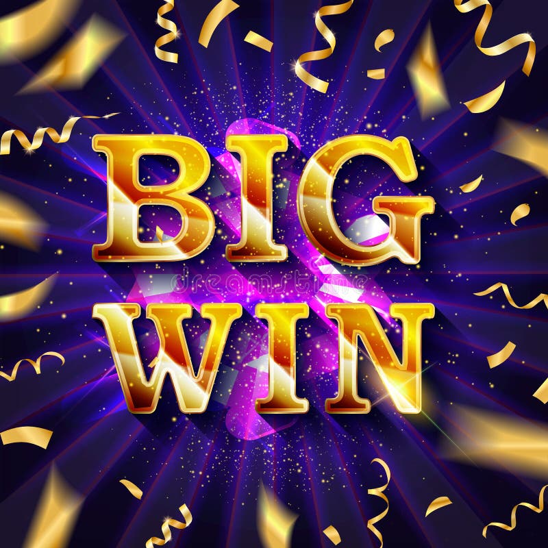Big win banner illuminated stock illustration. Illustration of event ...