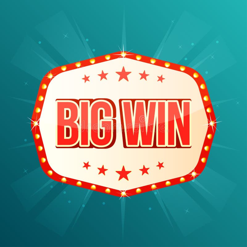 Big Win Banner. Retro Light Frame with Glowing Lamps Stock Vector ...